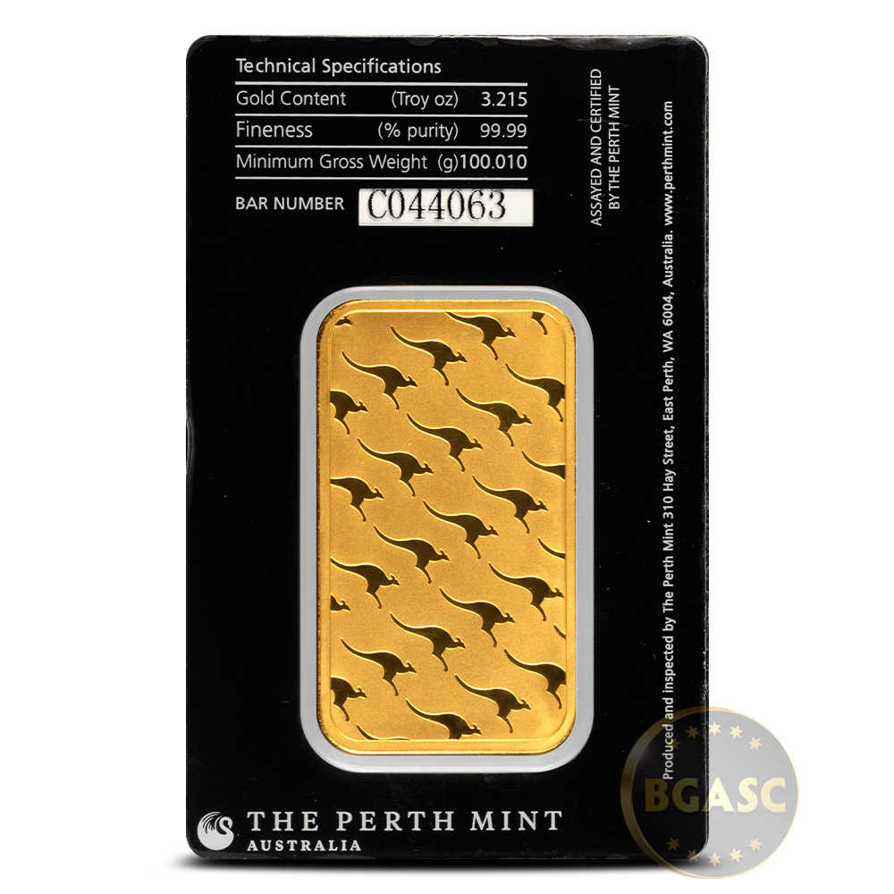 100 Gram Perth Mint Gold Bar (New w/ Assay) l BGASC™