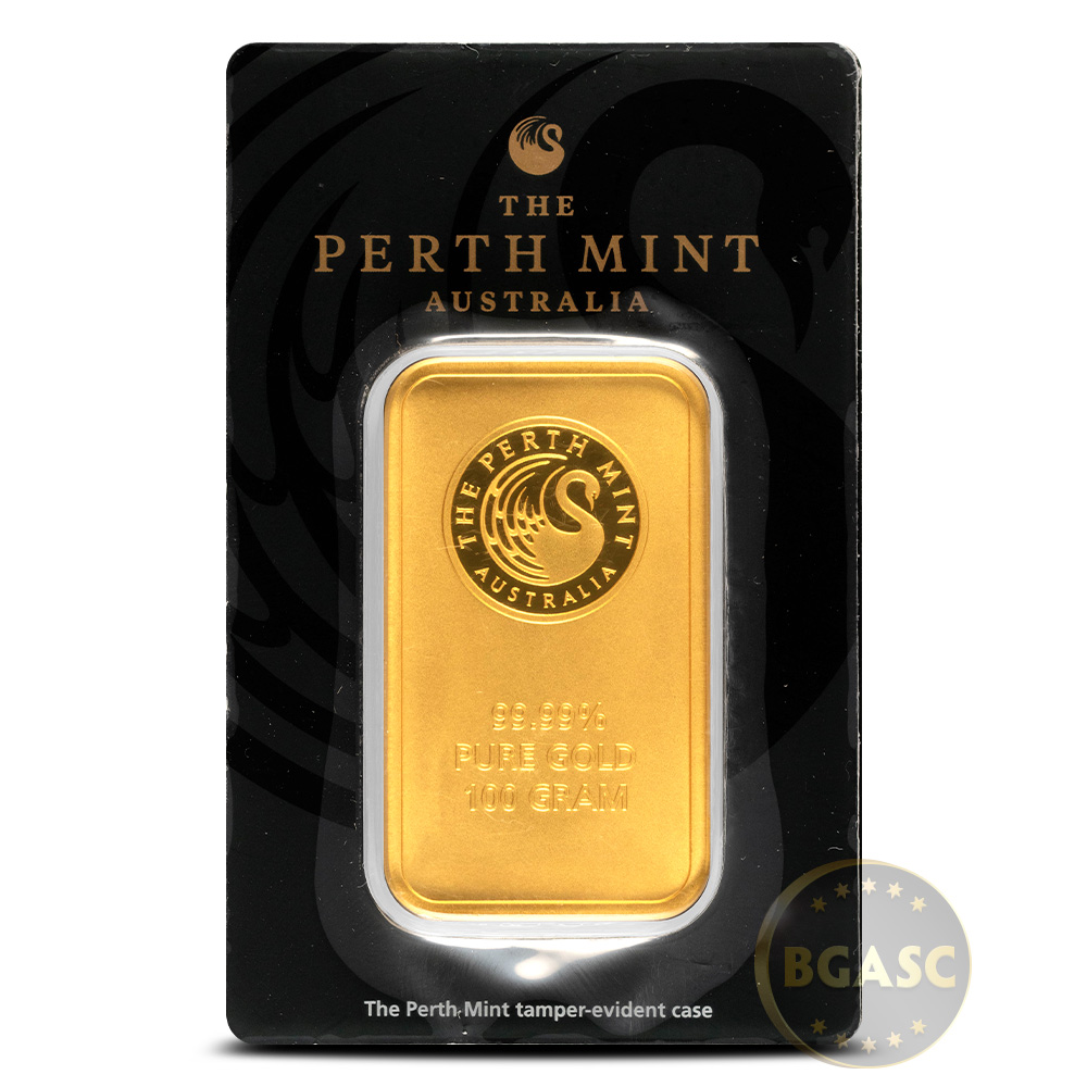 100 Gram Perth Mint Gold Bar (New w/ Assay) l BGASC™