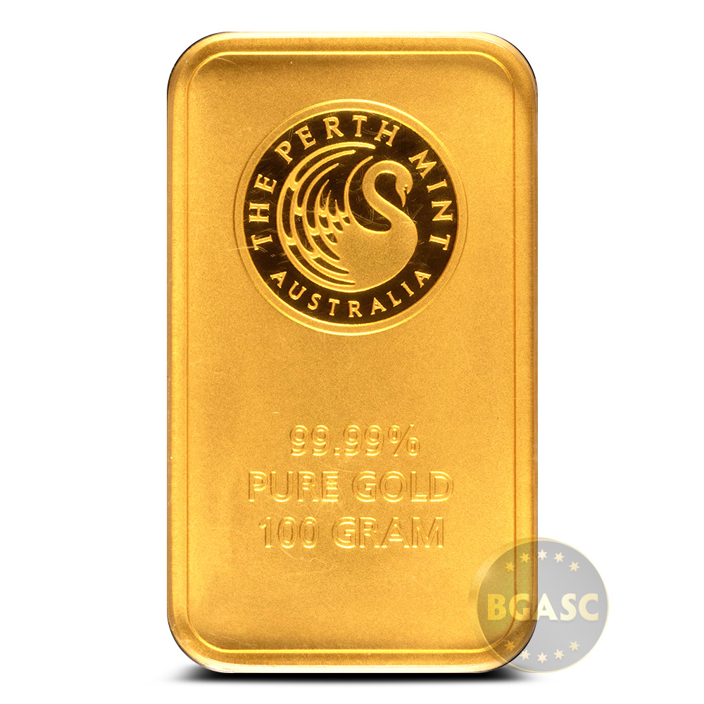 100 Gram Perth Mint Gold Bar (New w/ Assay) l BGASC™