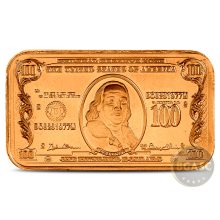 1 oz $100 Banknote Copper Bar (New) l BGASC™