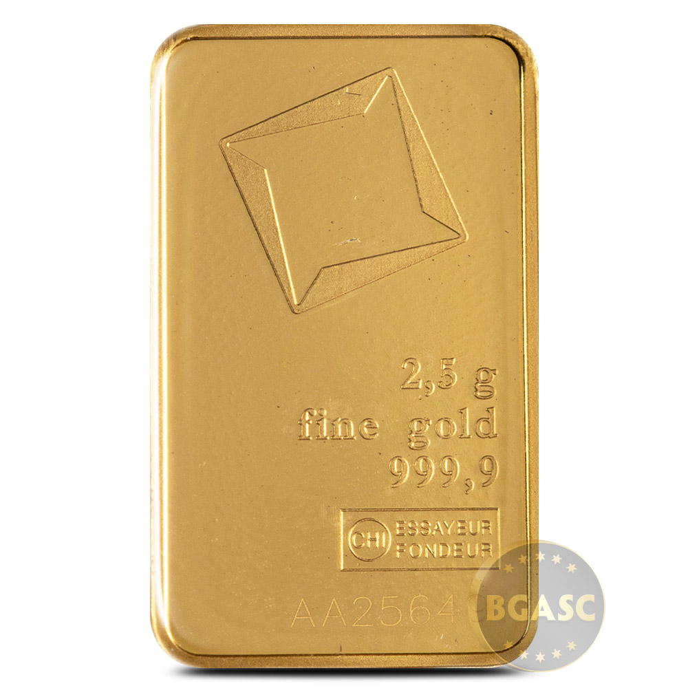 2.5 Gram Valcambi Gold Bar (New w/ Assay) l BGASC™