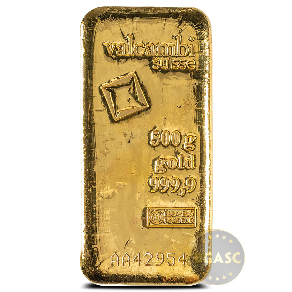500 Gram Valcambi Cast Gold Bar (New w/ Assay) l BGASC™