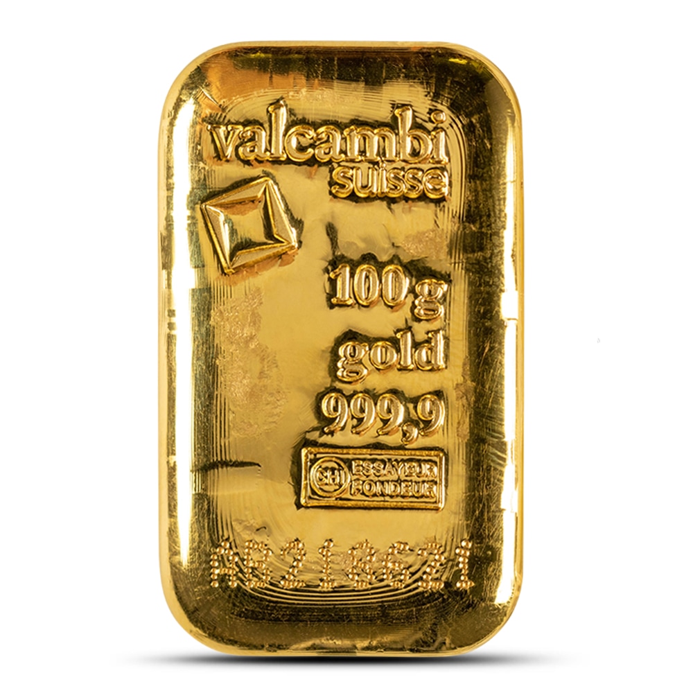 100 Gram Valcambi Cast Gold Bar (New w/ Assay) l BGASC™