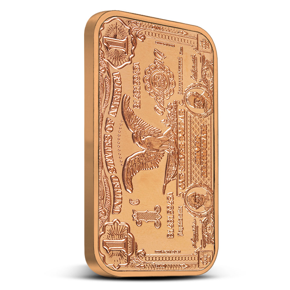 1 oz $1 Banknote Copper Bar (New) l BGASC™