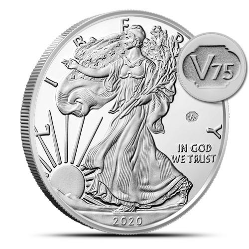 2020-W V75 Privy Proof American Eagle 1 oz Silver Coin with Box & CoA l ...