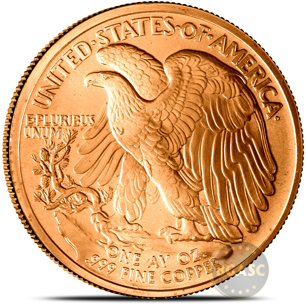 1 oz D'Anconia Walking Liberty Copper Round (New) l BGASC™