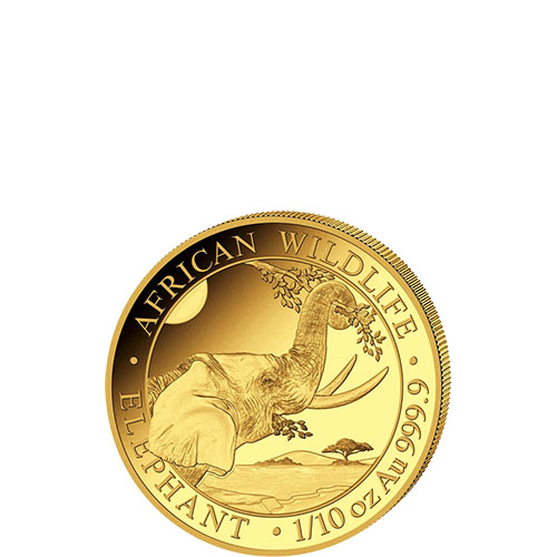 2023 1/10 oz Somalia Gold Elephant Coin (BU) l BGASC™