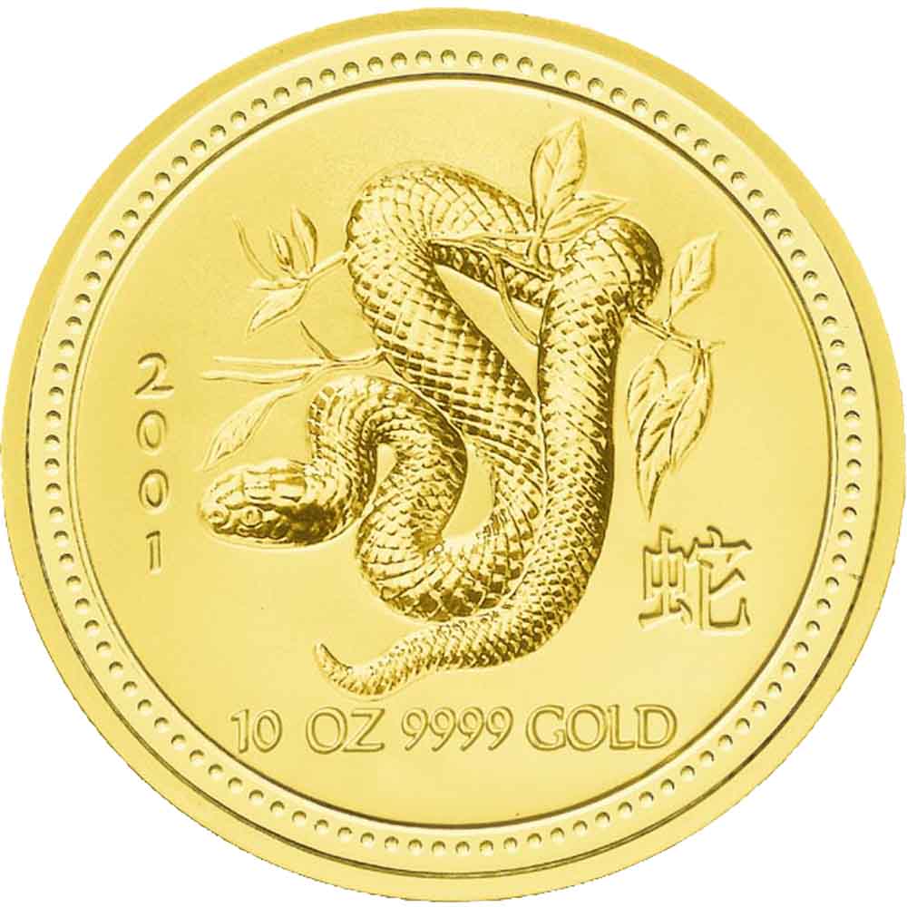 2001 10 oz Australian Gold Lunar Snake Coin l BGASC™
