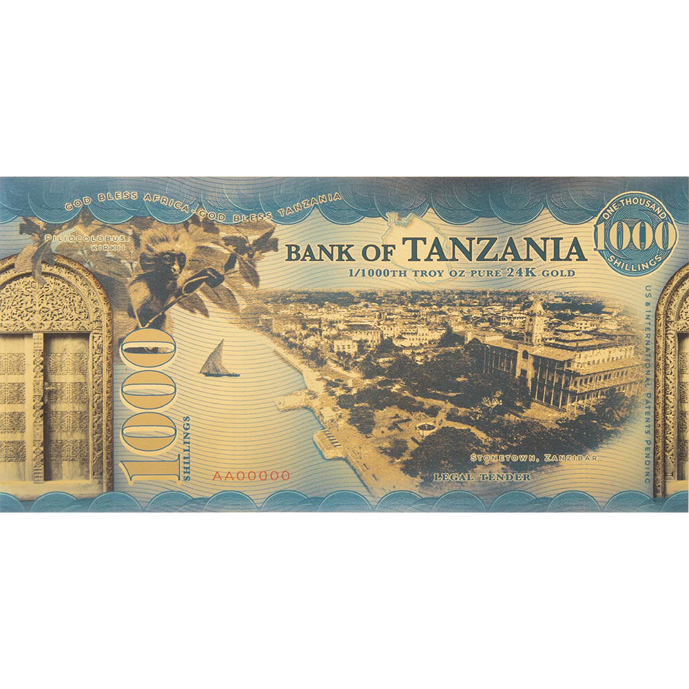 2022 1/1000 oz Aurum Tanzania Kigoma Station Gold Note l BGASC™