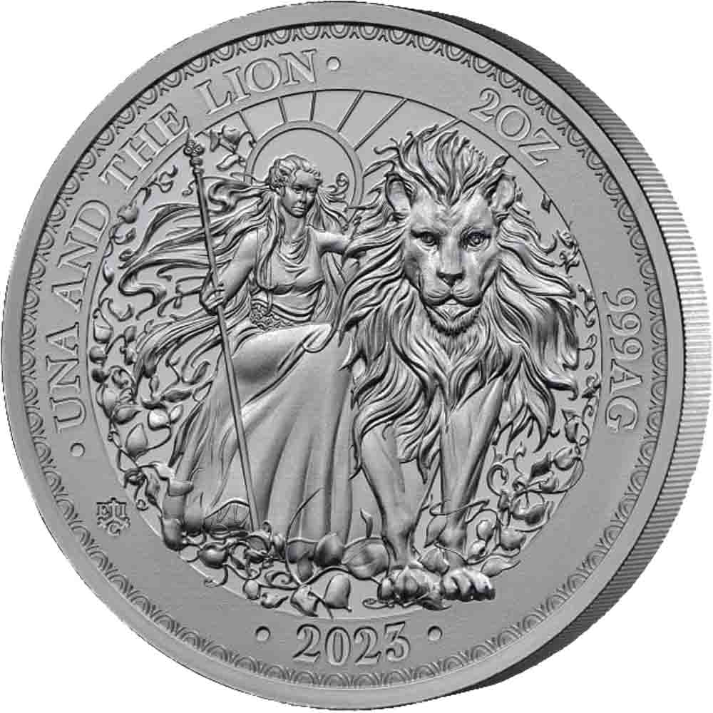 2023 2 oz St. Helena Silver Una and the Lion Coin (BU) l BGASC™