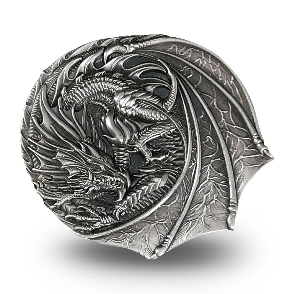 2022 1 oz Antique Fiji Silver Welsh Red Dragon Coin l BGASC™