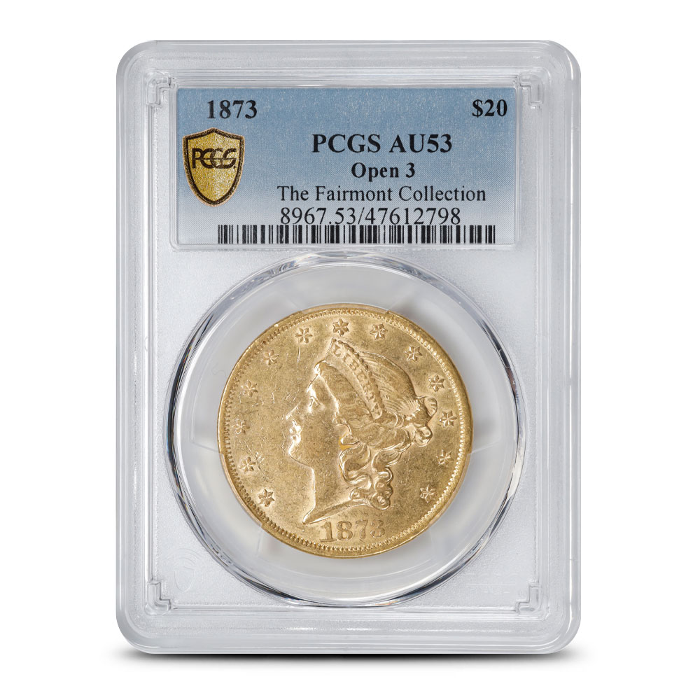 1873 $20 Liberty Gold Double Eagle PCGS AU53 (Fairmont Collection) l BGASC™