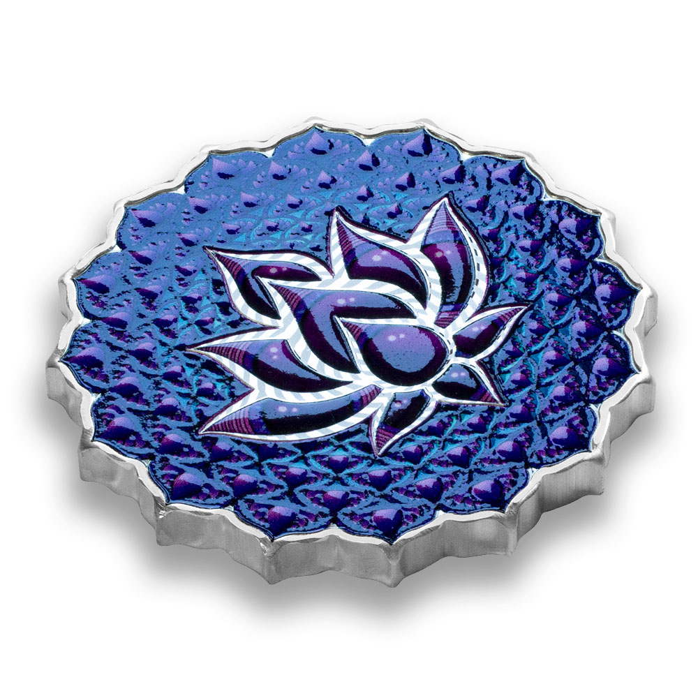 2024 Colorized Solomon Islands Silver Lotus of the 7th Chakra Coin l BGASC™