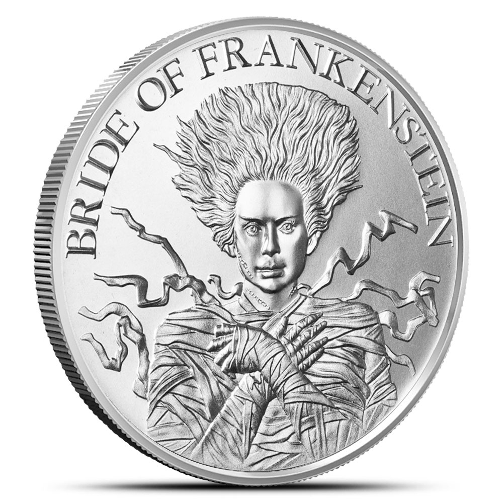 1 oz Vintage Horror Bride of Frankenstein Silver Round l BGASC™