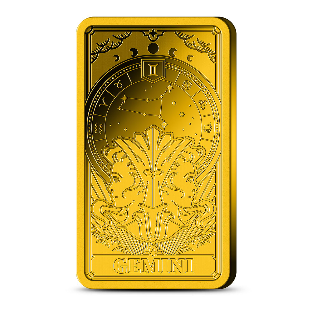 1/200 oz Proof Solomon Islands Zodiac Gemini Gold Coin (Blister Card) l ...