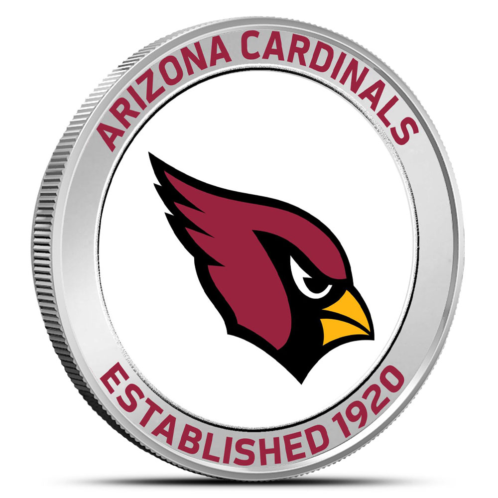 1 oz Colorized NFL Arizona Cardinals Silver Round (BU) l BGASC™