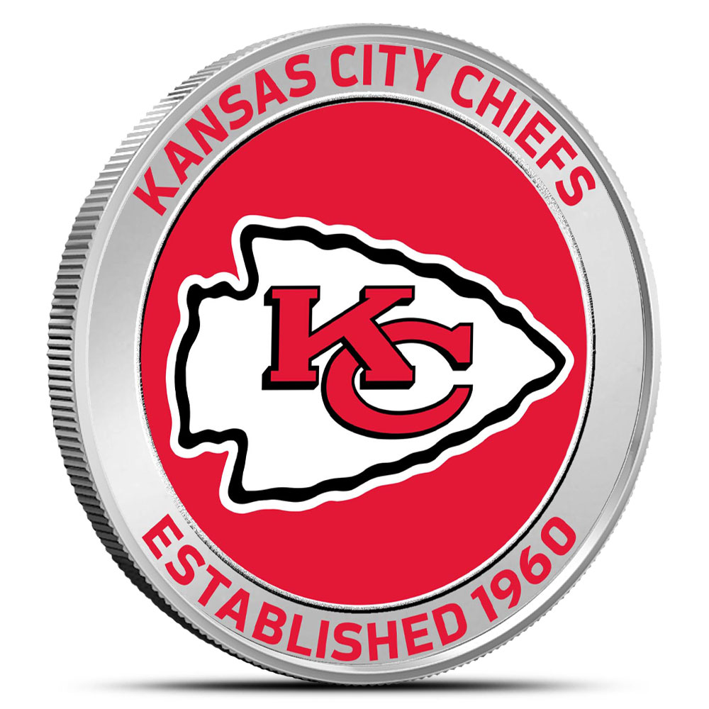 1 oz Colorized NFL Kansas City Chiefs Silver Round (BU) l BGASC™
