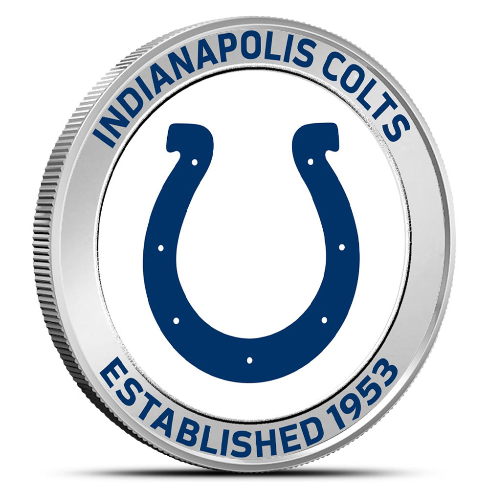 1 oz Colorized NFL Indianapolis Colts Silver Round (BU) l BGASC™
