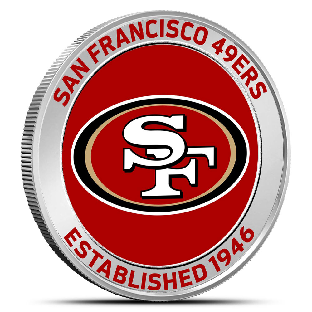 1 oz Colorized NFL San Francisco 49ers Silver Round (BU) l BGASC™