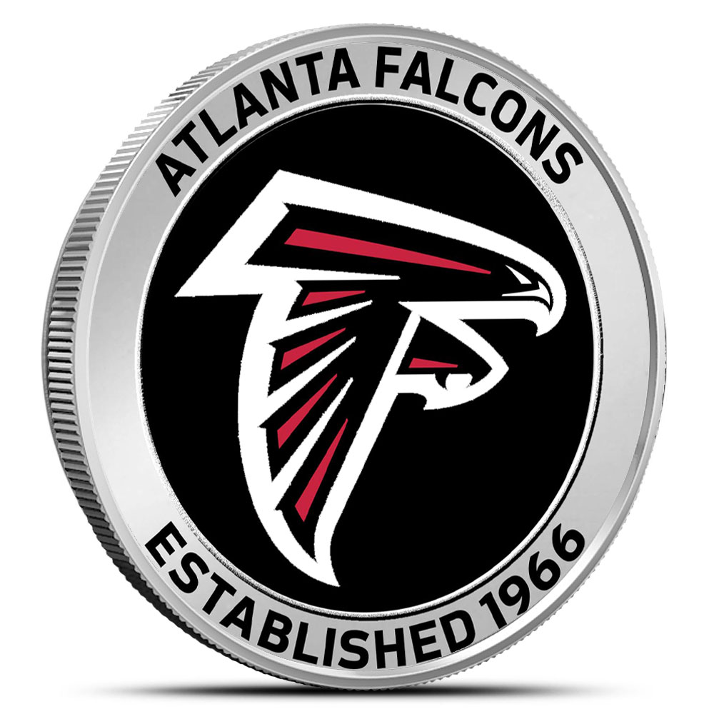 1 oz Colorized NFL Atlanta Falcons Silver Round (BU) l BGASC™