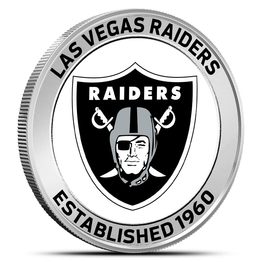 1 oz Colorized NFL Las Vegas Raiders Silver Round (BU) l BGASC™