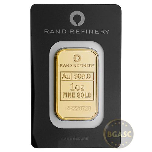 1 oz Gold Bar Rand Refinery Elephant .9999 Fine 24kt Minted Ingot in ...