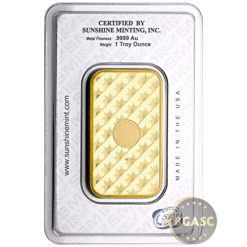 1 oz Sunshine Gold Bar (New w/ Assay, MintMark SI) l BGASC™