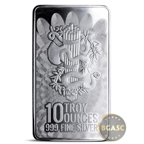 10 oz Silver Bar Liberty & Unity .999 Fine Bullion Ingot