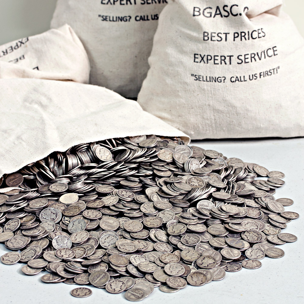 90% Silver Mercury Dimes ($500 FV, Circulated) l BGASC™