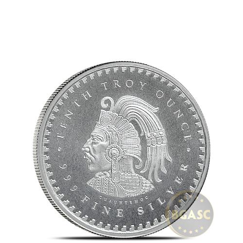 1/10 oz Silver Rounds Aztec Calendar .999 Fine Silver Bullion