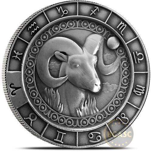 1 oz ARIES Zodiac Silver Round l BGASC™