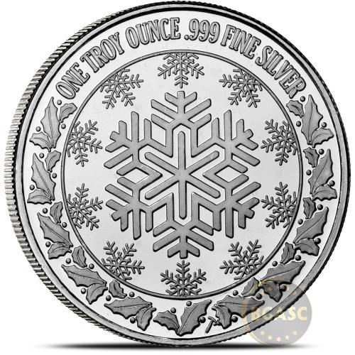 1 oz SilverTowne Christmas Santa Silver Round l BGASC™