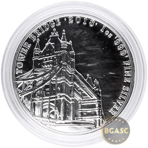 2018 1 oz British Britain Tower Bridge Silver Coin (BU) l BGASC™