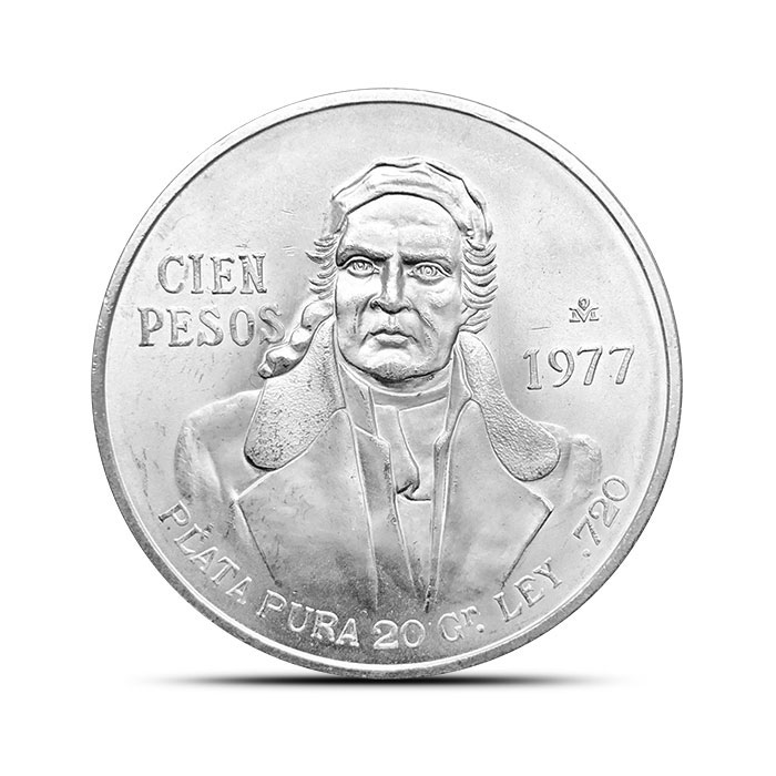 100 Pesos Mexican Silver Coin (1977-1979, AU+)