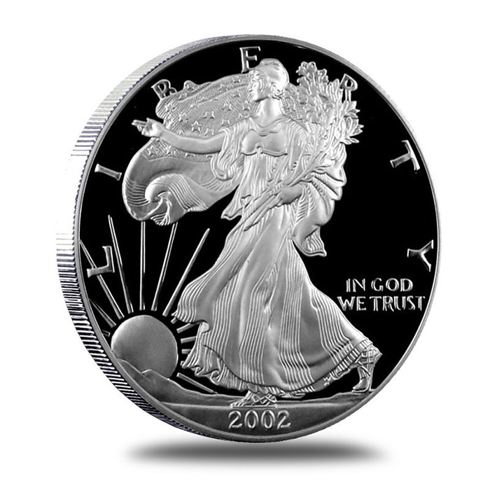 2002-W 1 oz Proof American Silver Eagle Coin (Box + CoA)